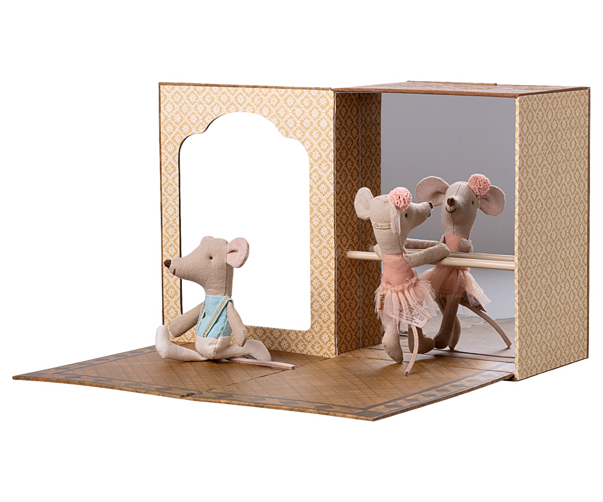 Ballet mice in dance studio, Little sister and brother – Maileg EU