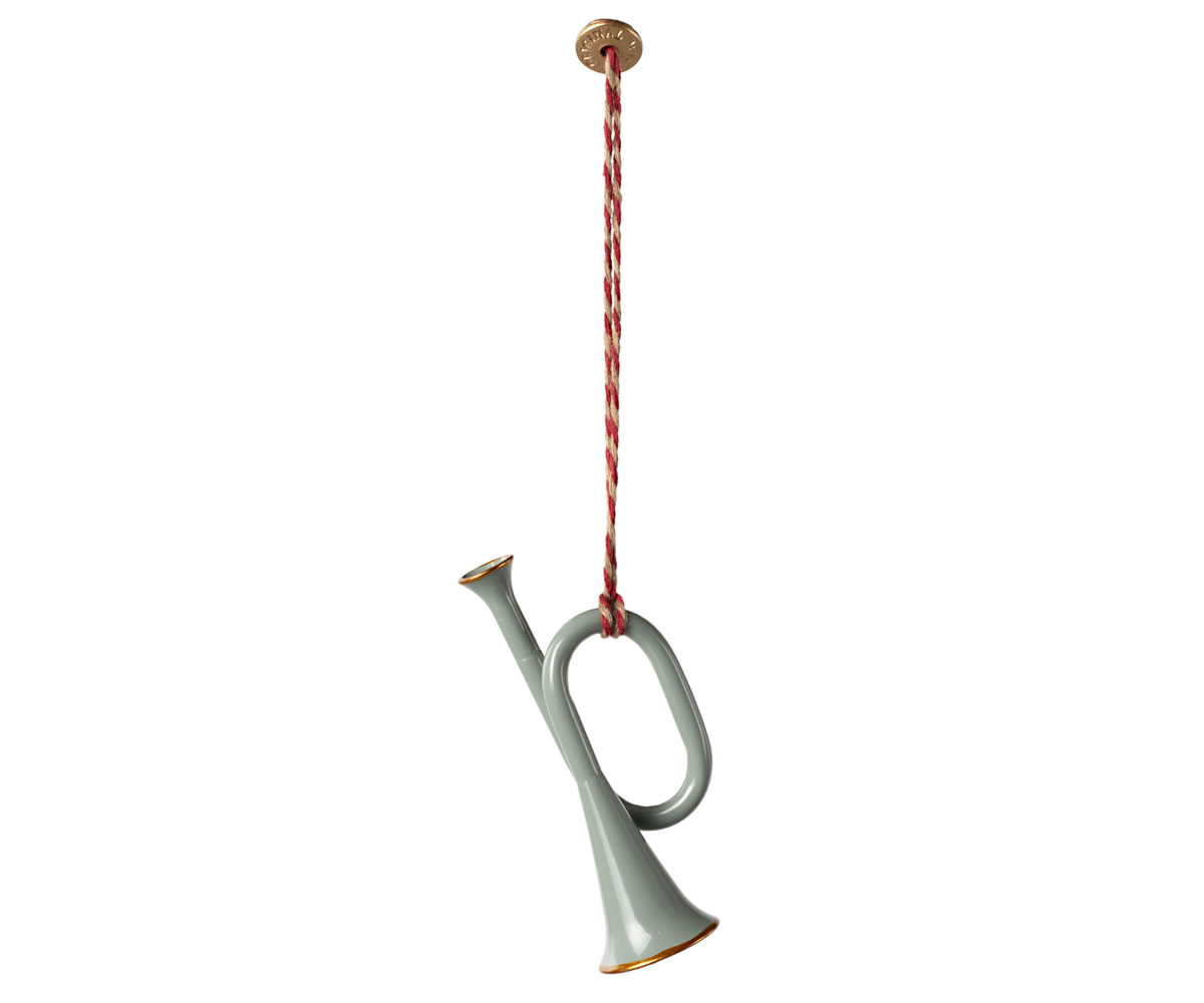 Metal ornament, Trumpet - Mint – Maileg EU