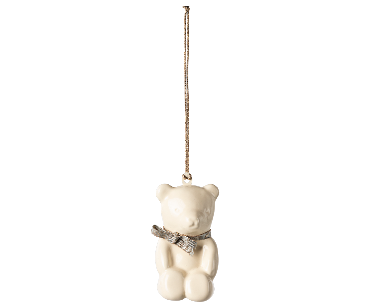 Metal ornament, Teddy bear - Off white/Blue – Maileg EU