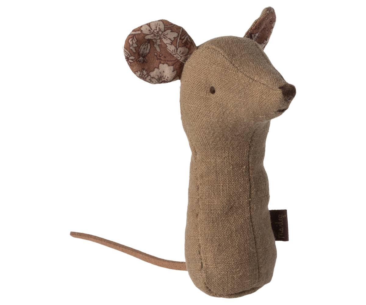 Lullaby friends, Mouse rattle - Light umber – Maileg EU