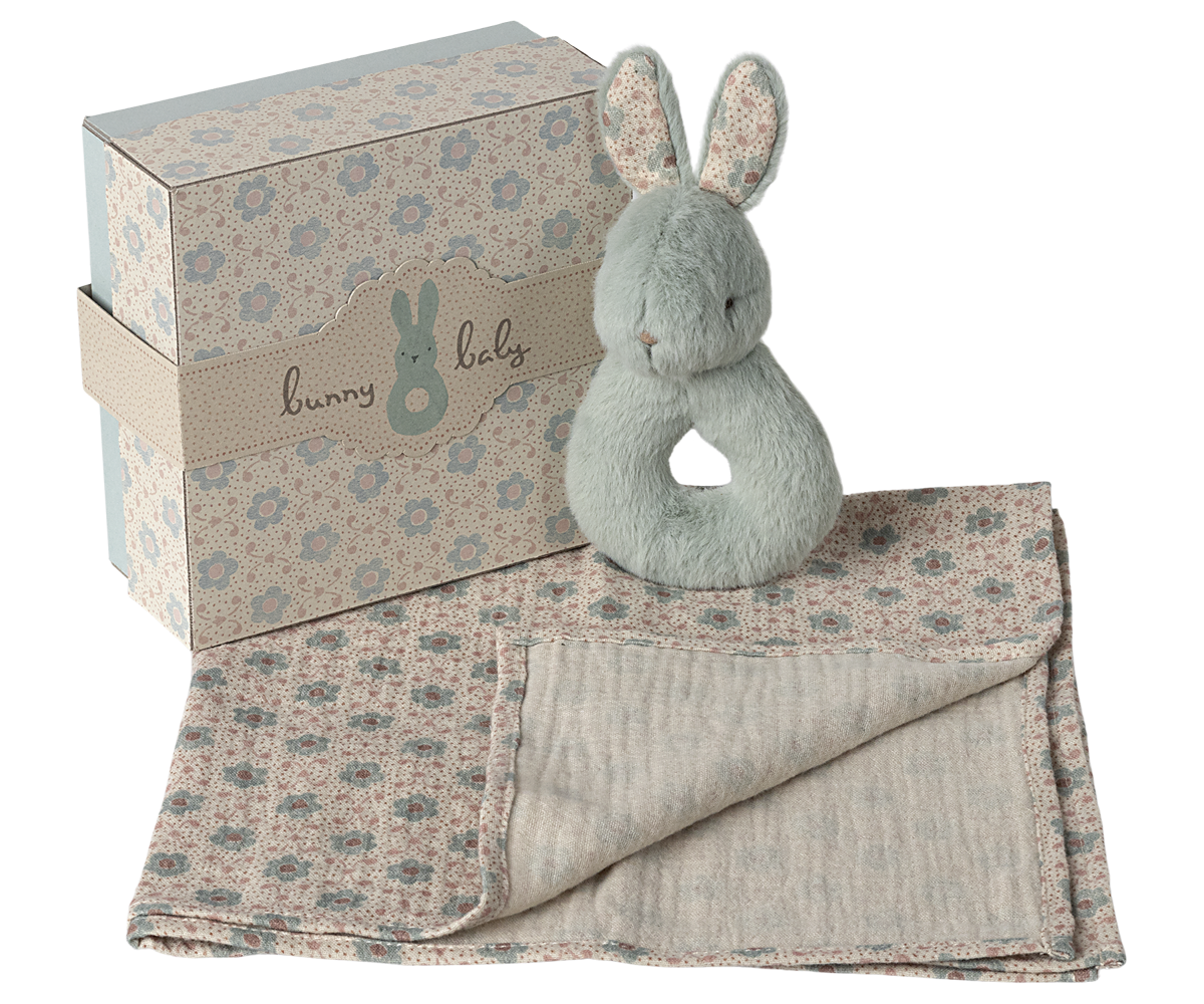 Rabbit rattle set - Mint – Maileg EU