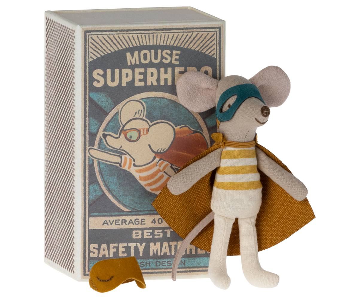 Super hero mouse, Little brother in matchbox - Maileg EU