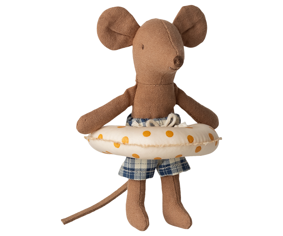 Beach mouse with float, Little brother - Yellow dots – Maileg EU